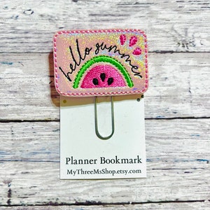 Hello Summer Planner Clip, Watermelon Bookmark, Summer Melon Paperclip ...