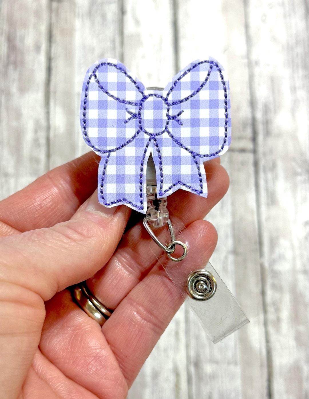 Plaid Bow Badge Reel, Bow Shape Badge Reel, Feltie Badge Topper ...