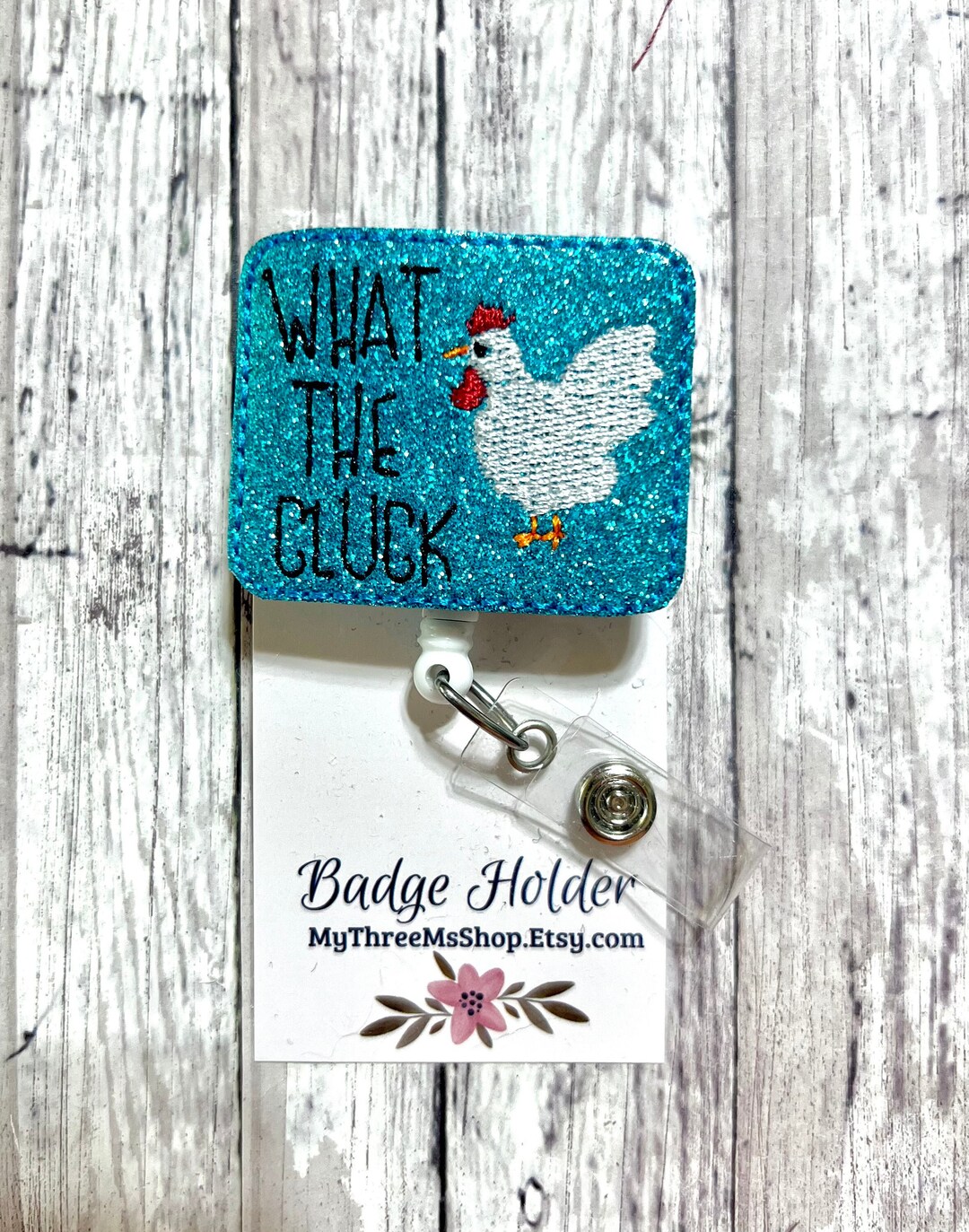 What the Cluck Badge Reel, Chicken Badge Reel, Interchangeable Badge ...