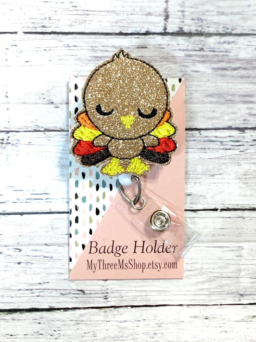 Turkey Badge Reel, Thanksgiving Badge Reel, Cute Turkey Topper ...