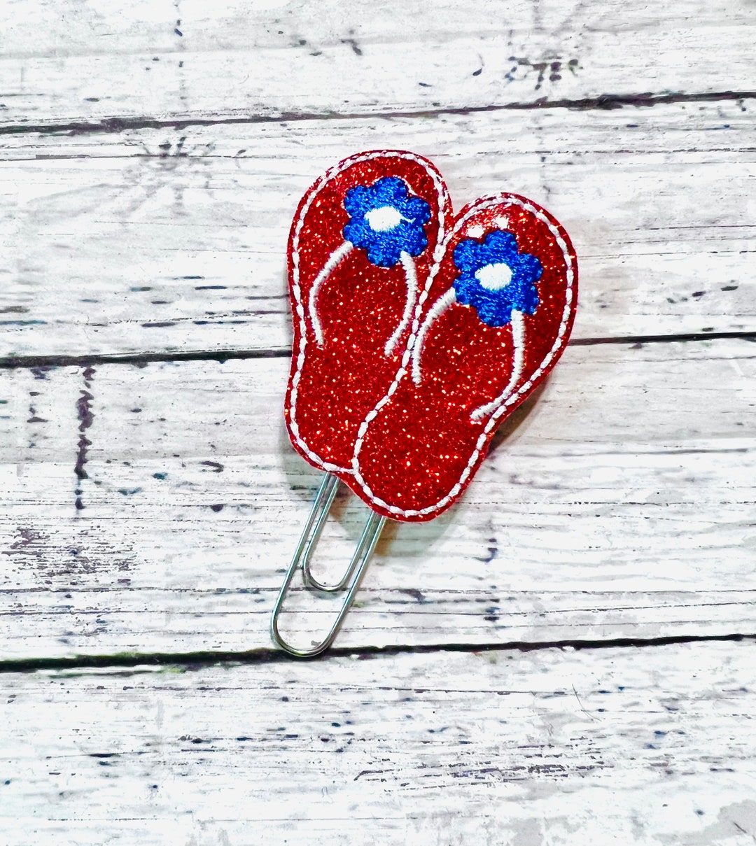 Red Flip Flop Bookmark, Patriotic Planner Paperclip, Planner Bookmarks ...