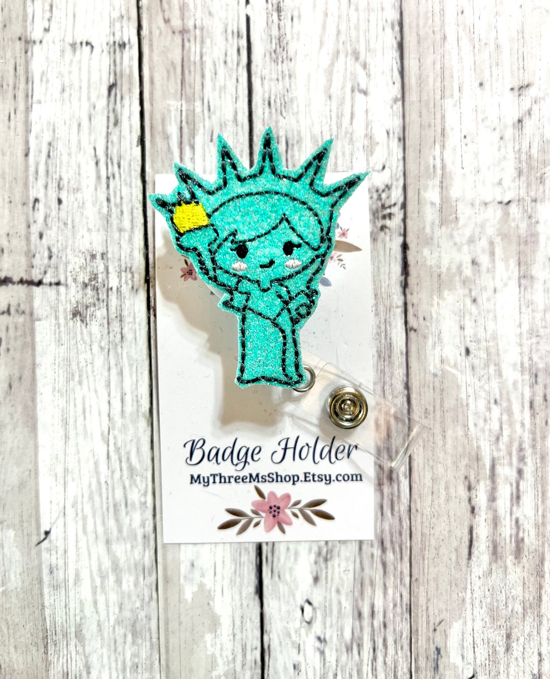 Statue of Liberty Badge, America Badge Reel, Interchangeable Badge ...
