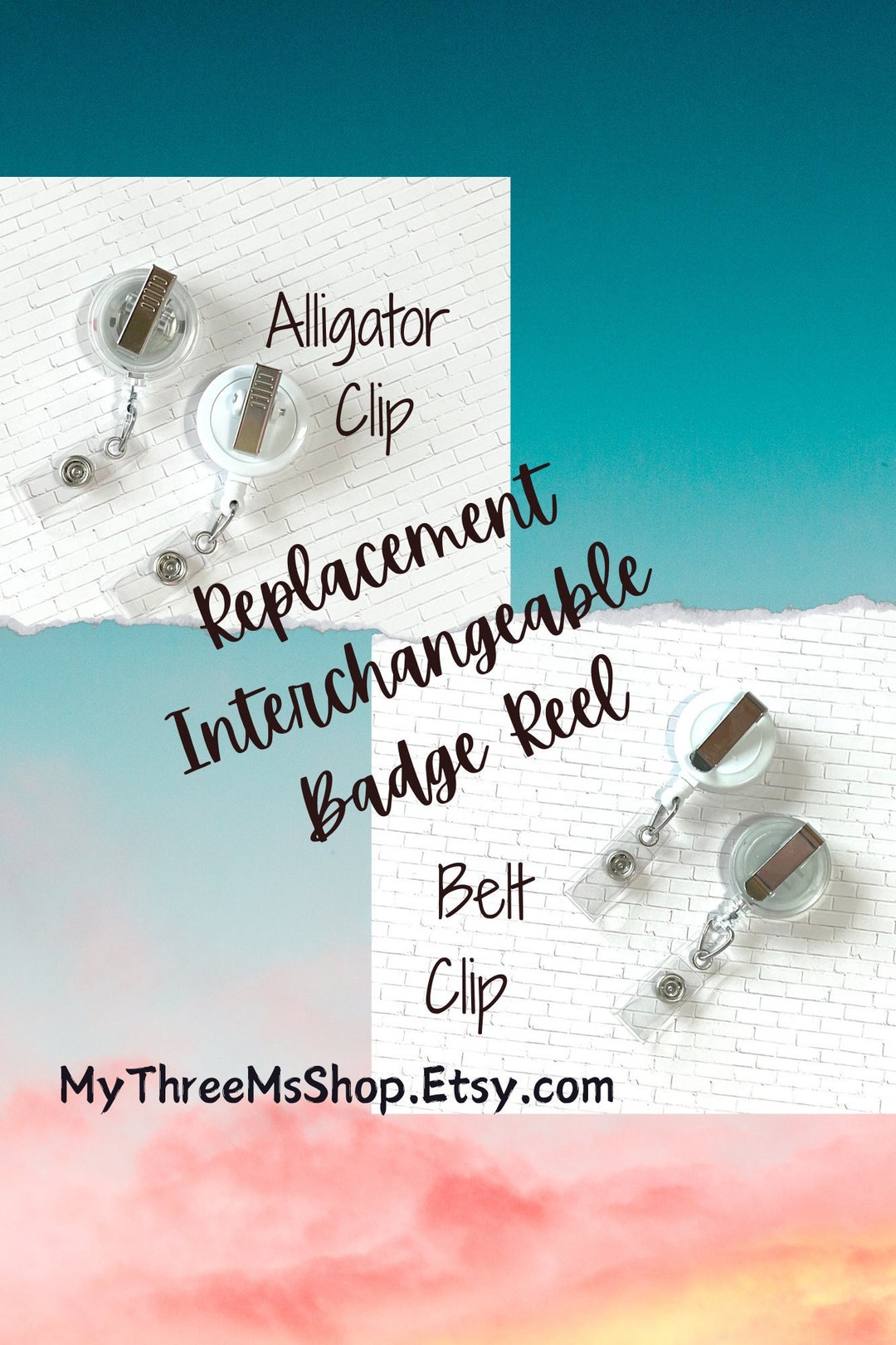 Replacement Interchangeable Badge Reel, Hook and Loop Badge Reel Only ...