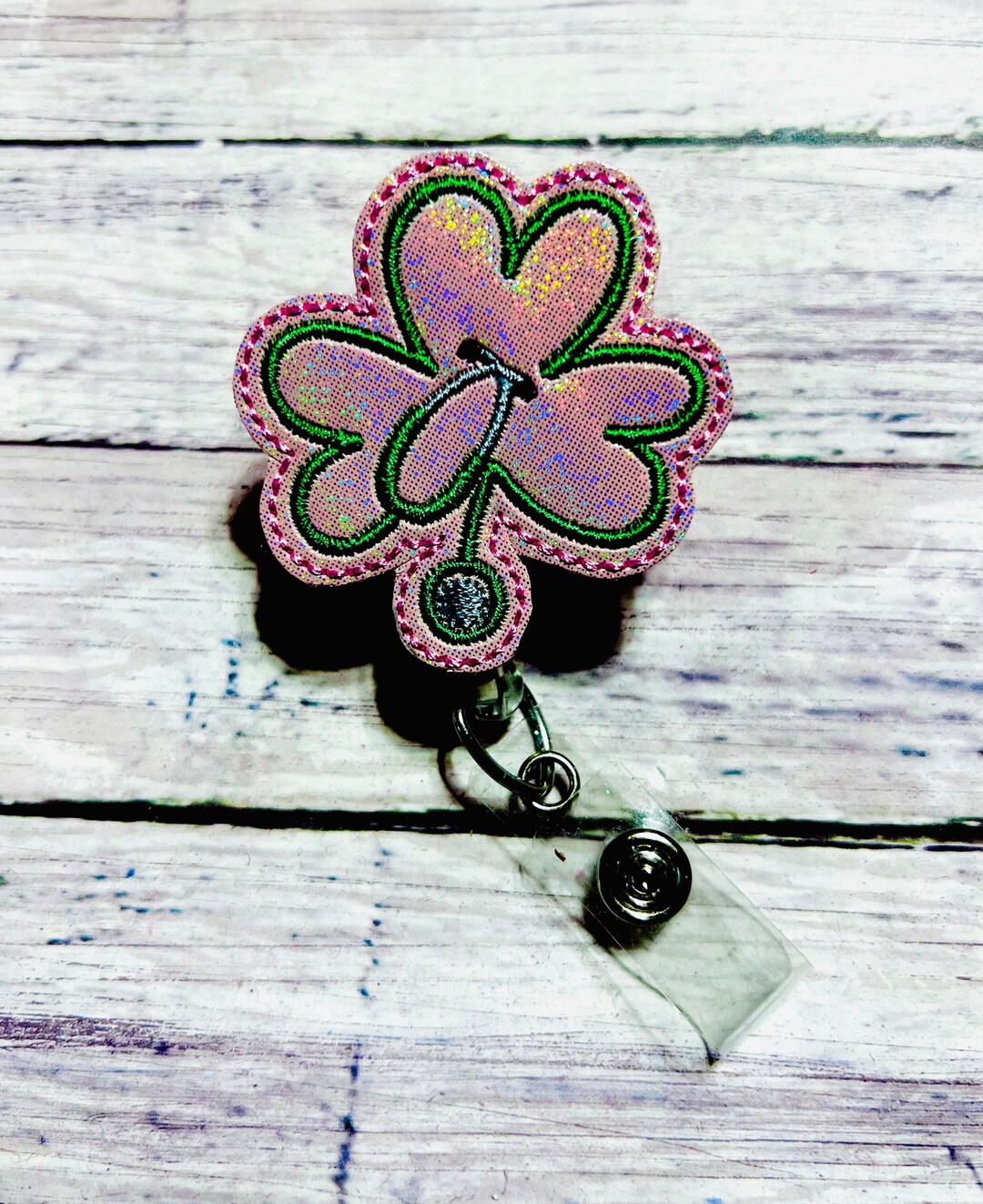Stethoscope Shamrock Badge, St Patricks Badge, Interchangeable Badge ...