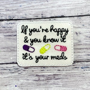 Happy Meds Badge Reel Its Your Meds Badge Pull Funny Nurse | Etsy