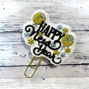 Happy New Year Planner Paperclip, New Year Paperclip, New Year Bookmark ...