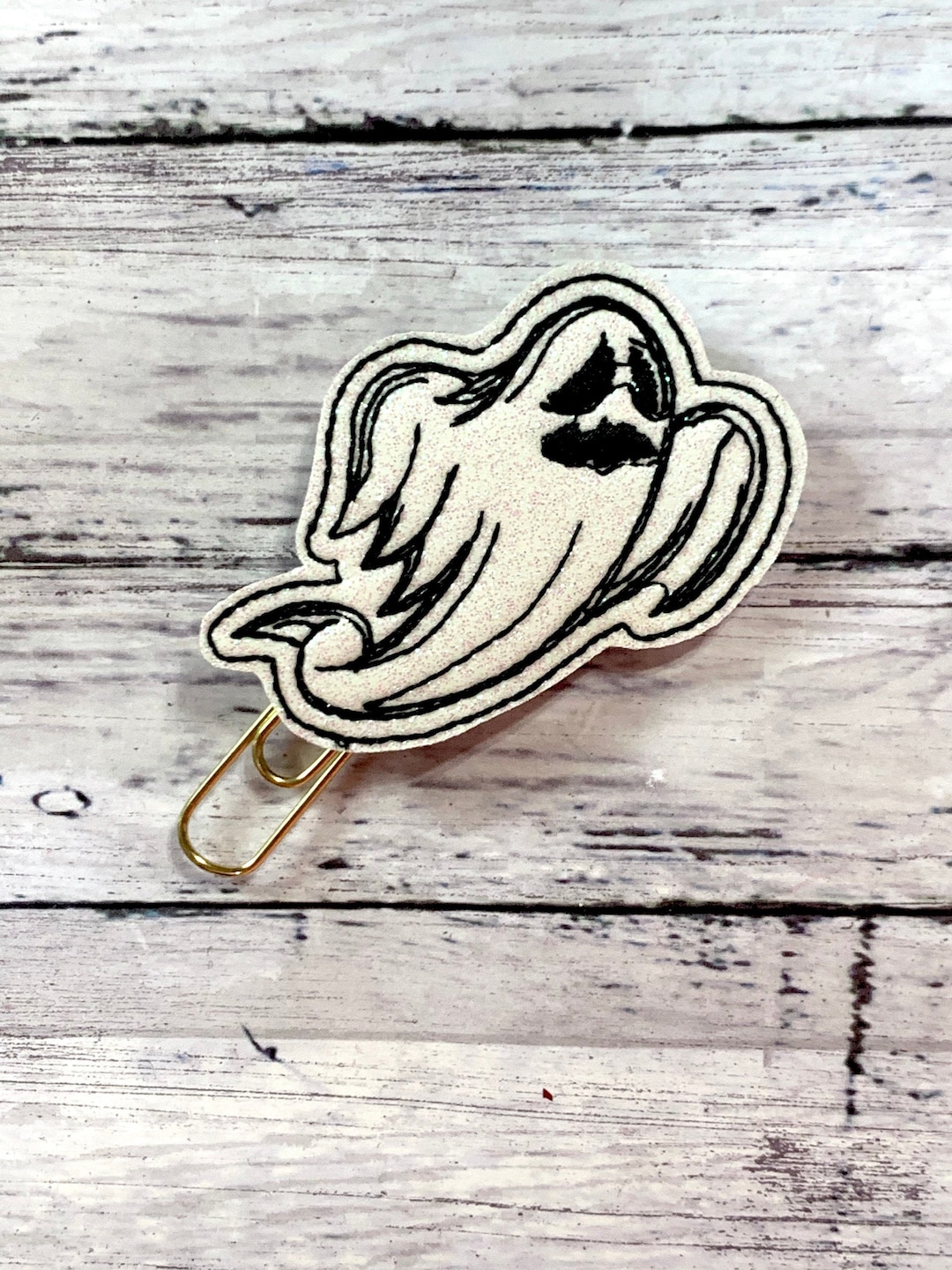 Spooky Ghost Clip, Halloween Bookmark, Spooky Paperclip, Glitter Feltie ...