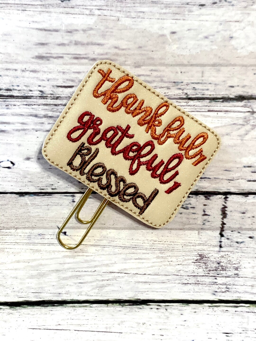 Thankful, Grateful, Blessed Planner Clip, Thanksgiving Paperclip ...
