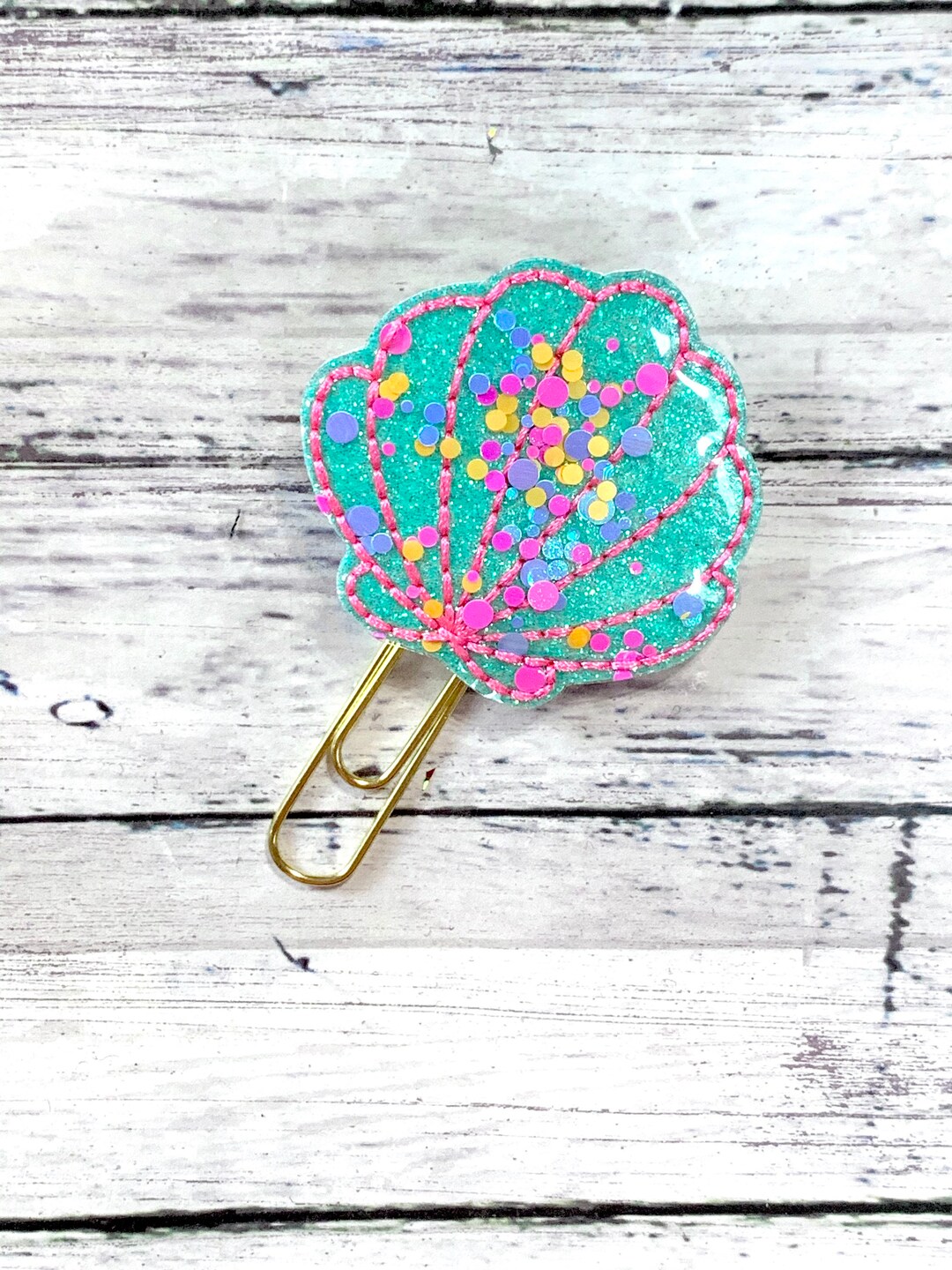 Sea Shell Paperclip Bookmark Beach Planner Clip Confetti - Etsy UK