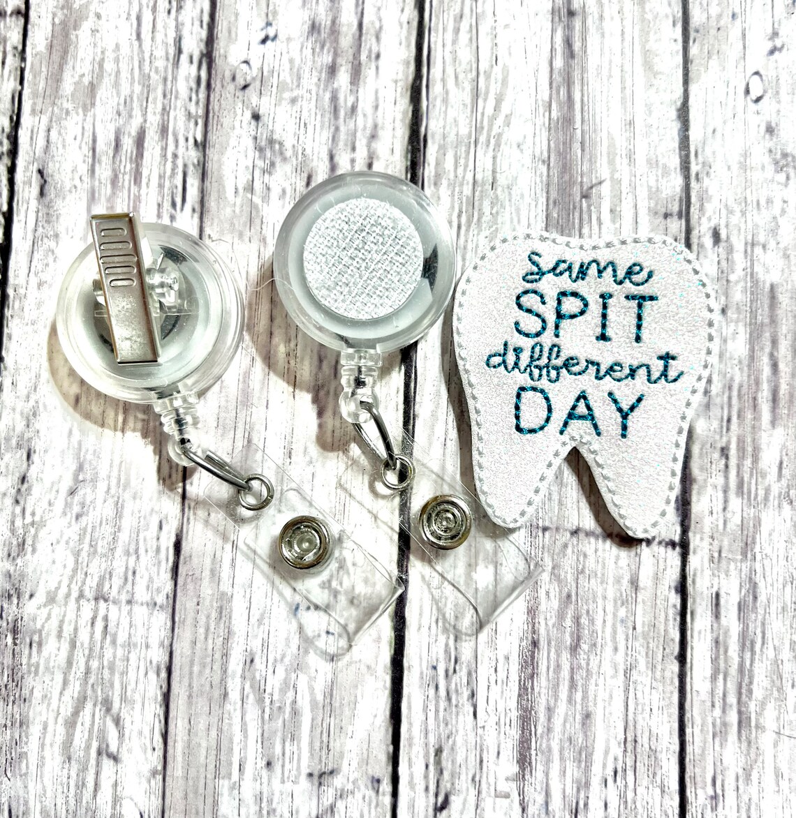 Same Spit Different Day Badge Reel, Interchangeable Badge Topper, Badge ...
