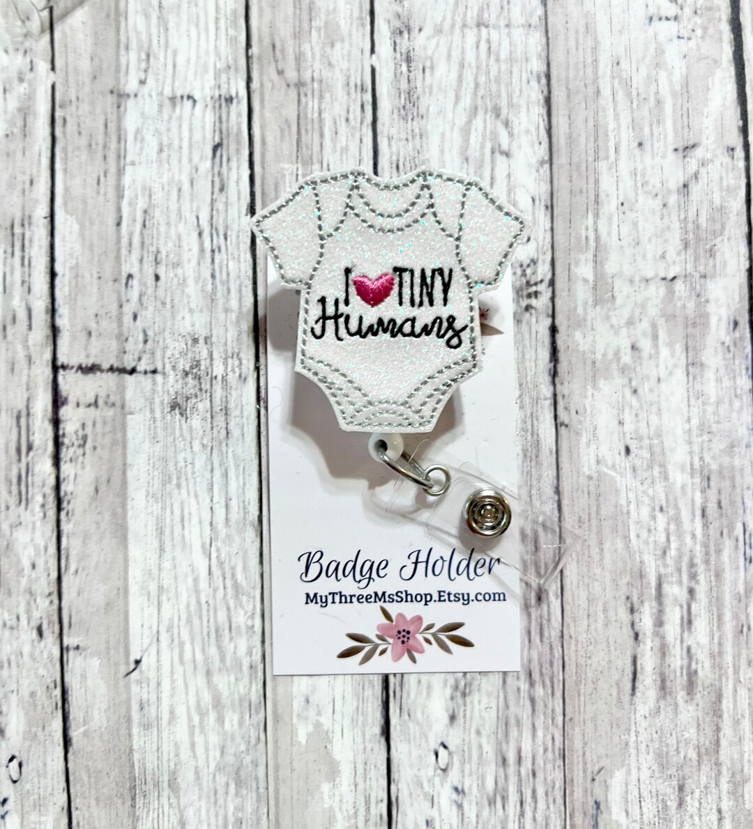 I Love Tiny Humans Baby Nurse Badge Reel, Labor and Delivery Badge Reel ...