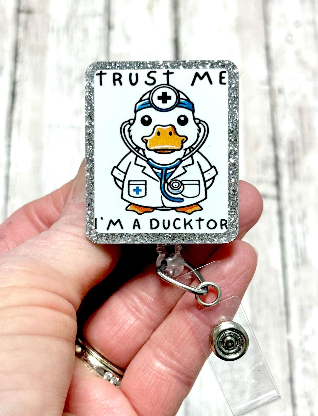 Trust Me I'm A Duck Doctor Badge, Funny Doctor Badge Holder, Student ...