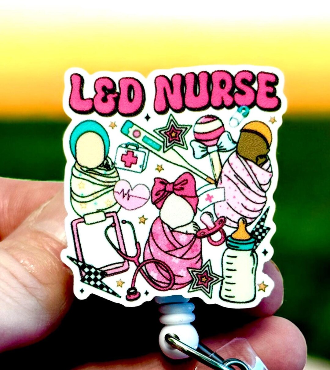 L&D Nurse Badge, Labor Nurse Badge Holder, Love Babies Badge, Labor and ...