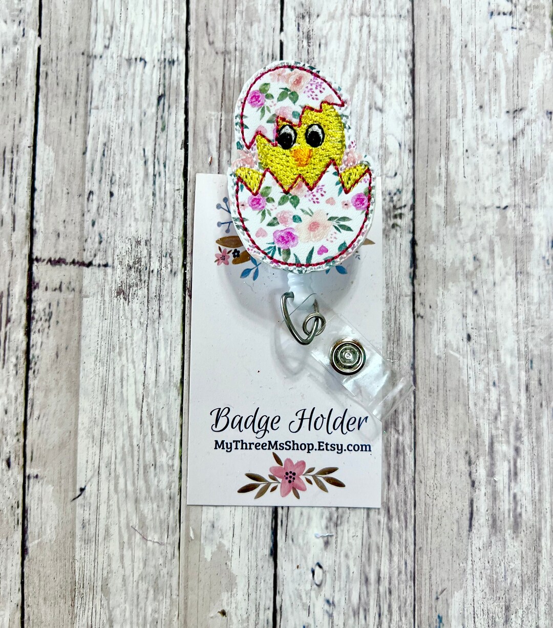 Easter Chick Badge Reel, Baby Chick Badge Reel,feltie Badge Topper ...