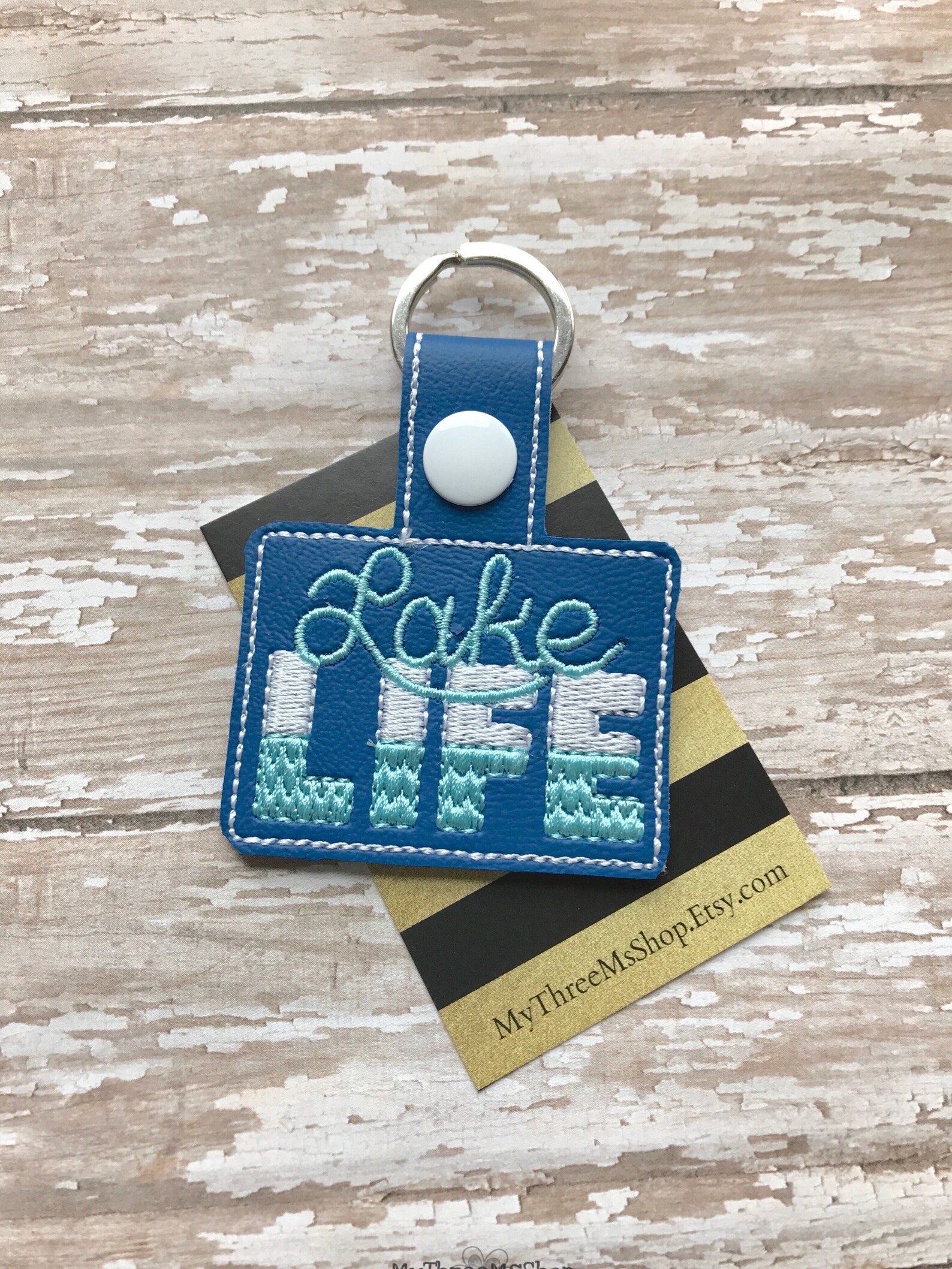 Lake Life Keychain Lake Life Nautical Snap Tab FOB Key Chain - Etsy