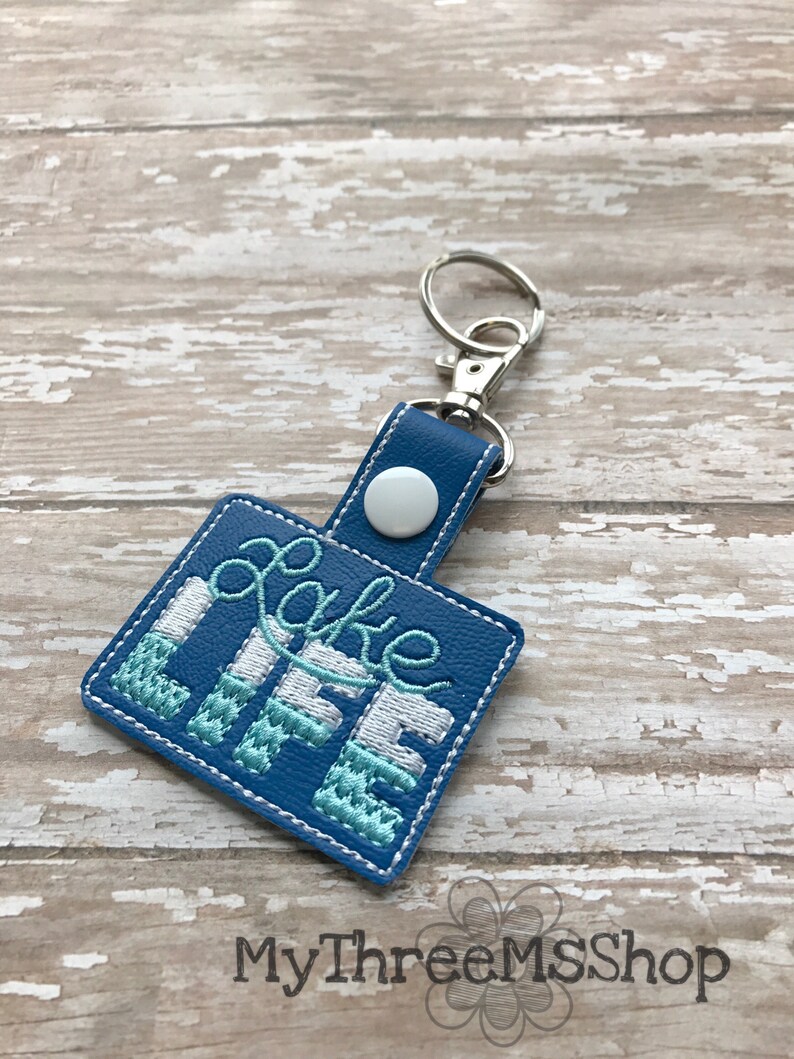 Lake Life Keychain Lake Life Nautical Snap Tab FOB Key Chain - Etsy