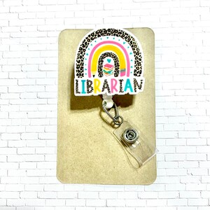 Librarian Badge Reel, Rainbow Name Badge Holder, School Id Holder ...