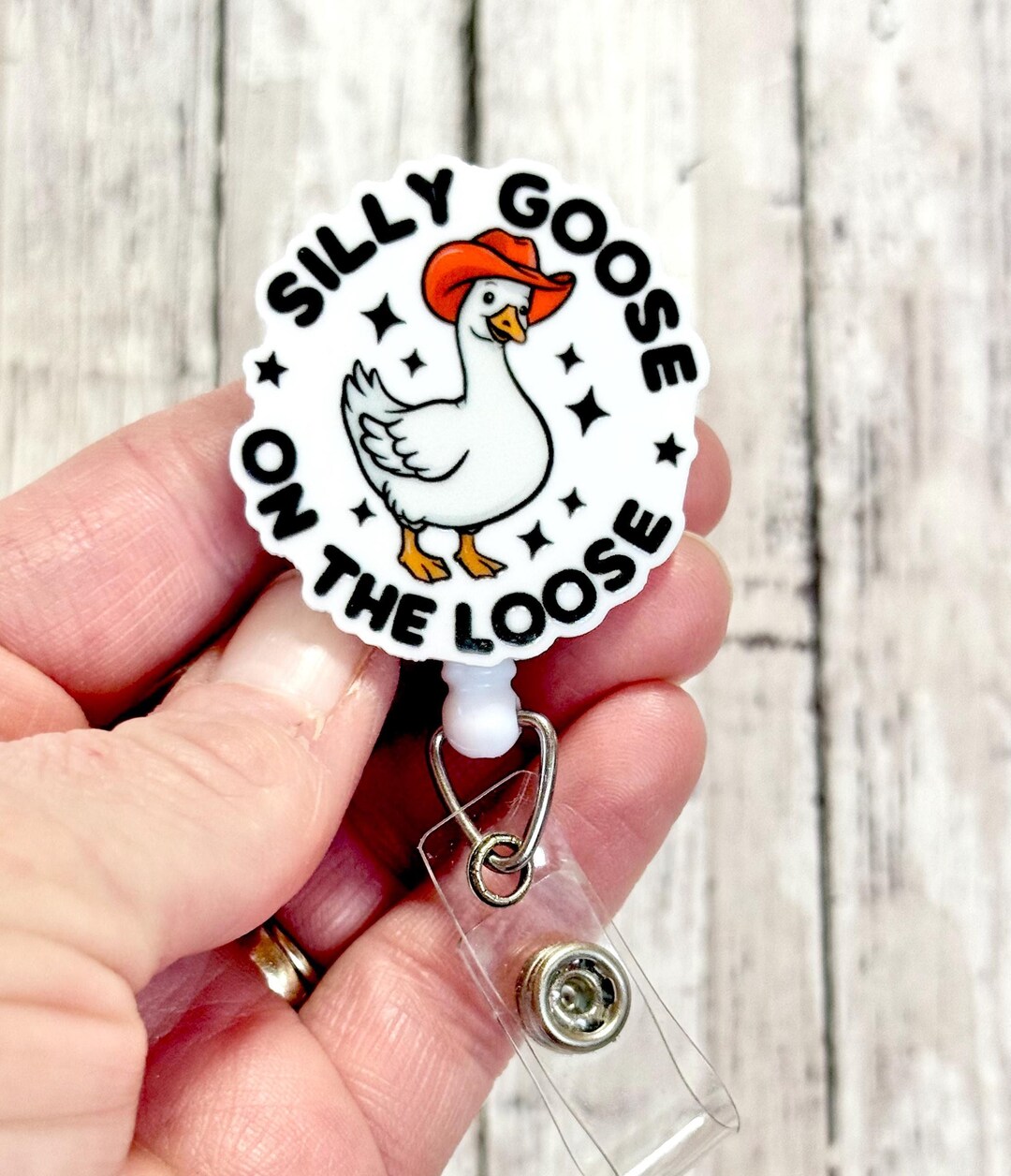 Cowboy Goose Badge, Cowboy Silly Goose Badge Holder, Goose on Loose ...
