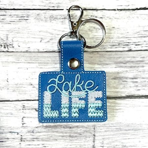 Lake Life Keychain, Lake Life Nautical Snap Tab FOB Key Chain, Outdoor ...