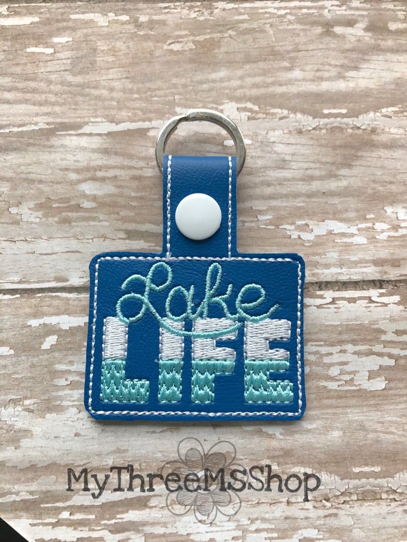 Lake Life Keychain Lake Life Nautical Snap Tab FOB Key Chain - Etsy
