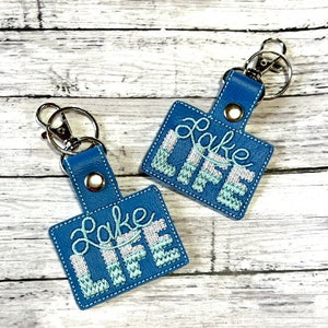 Lake Life Keychain, Lake Life Nautical Snap Tab FOB Key Chain, Outdoor ...