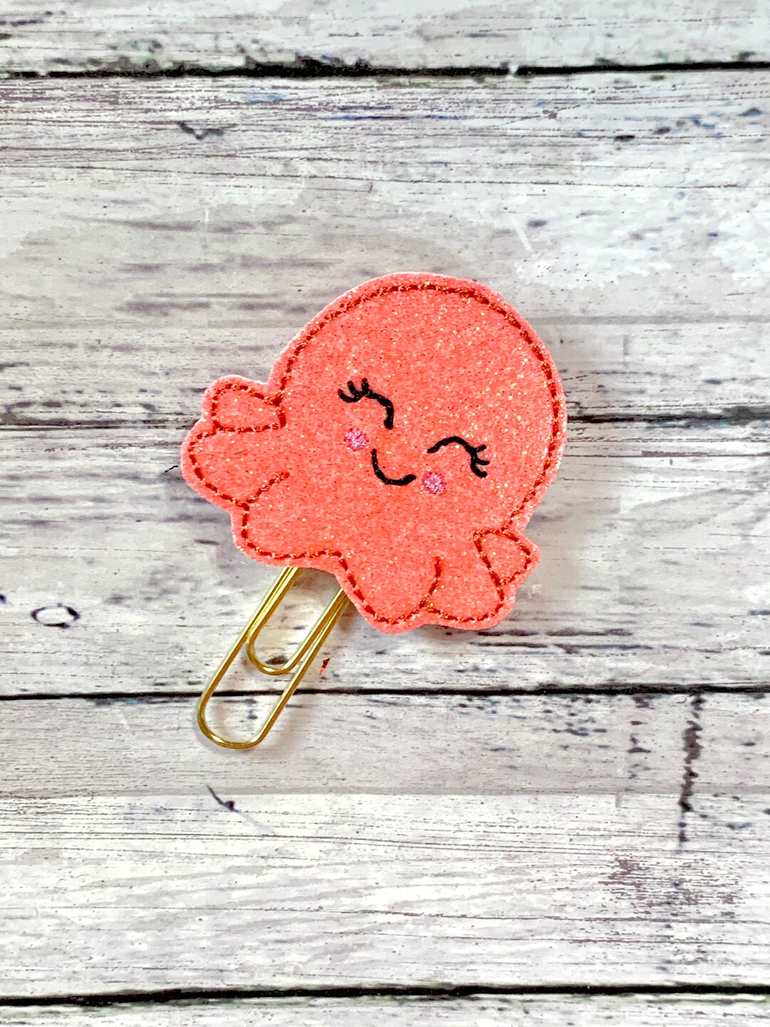 Octopus Planner Paperclip, Octopus Bookmark, Cute Planner Clip, Glitter ...