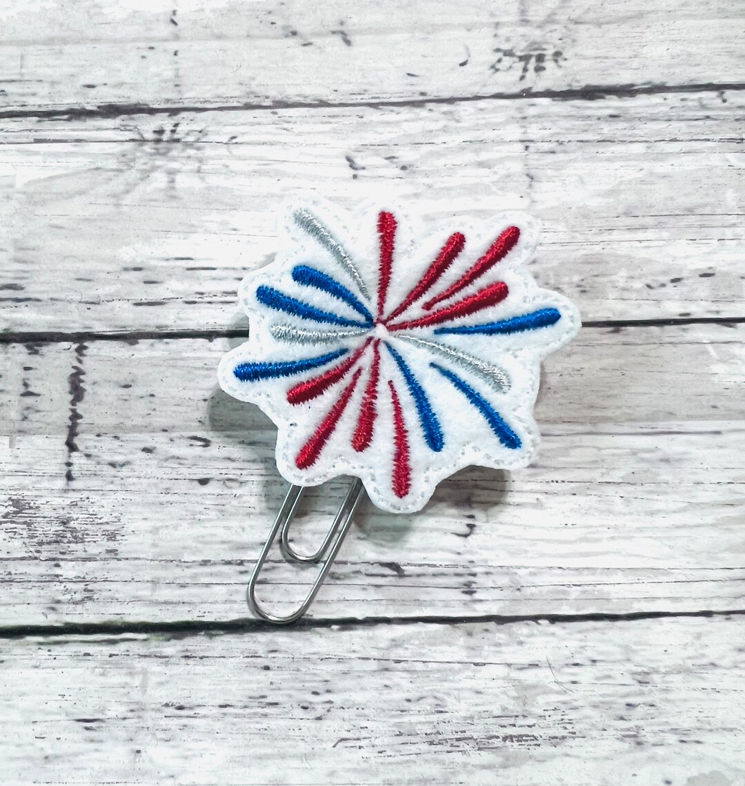 Firework Paperclip, Fire Burst Bookmark, USA Planner Paperclip ...