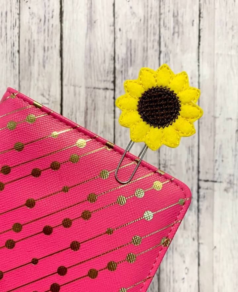 Sunflower Feltie Paperclip Bookmark Flower Feltie Planner | Etsy