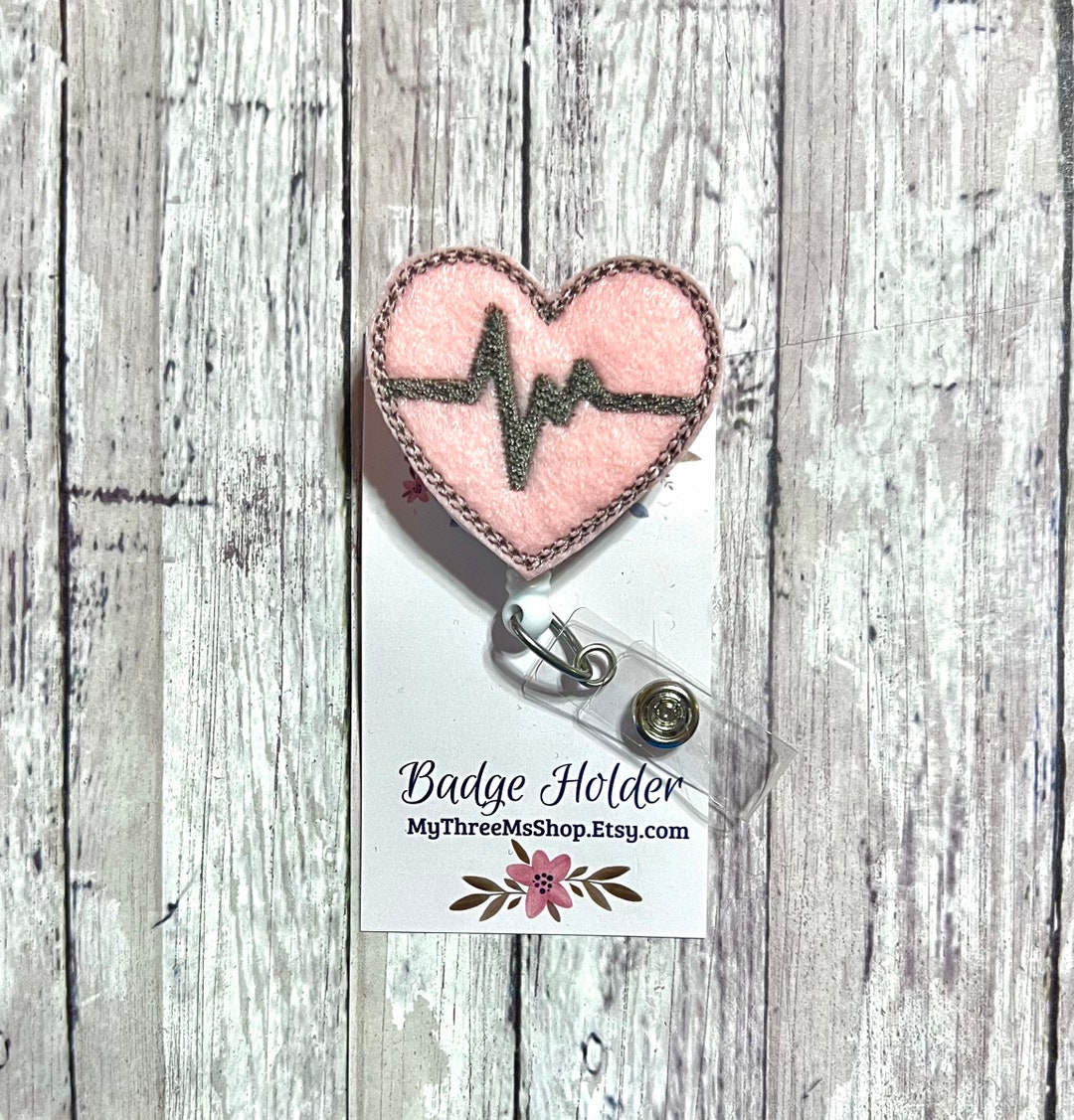 EKG Badge Reel, Nurse Badge Reel, Rn Badge Holder, Medical Badge Reel ...