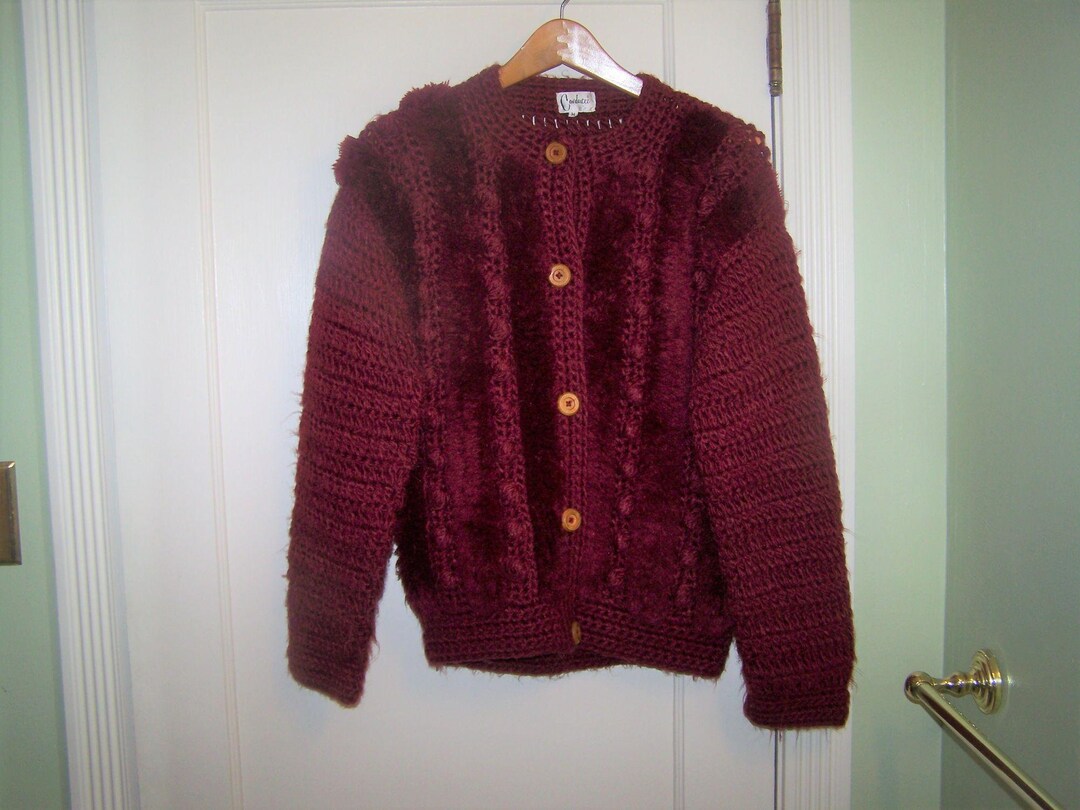 Vintage Carducci Sweater Cardigan Chunky Cozy M - Etsy France