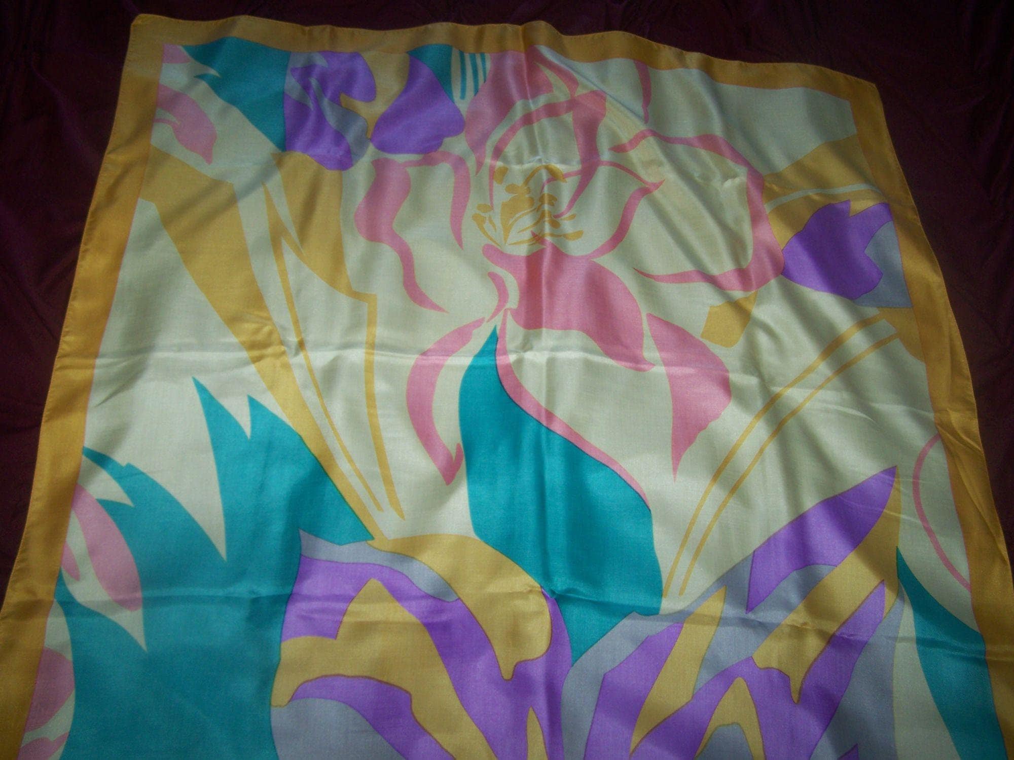 Vintage Sunkyung Sa Scarf Multi Abstract Square - Etsy