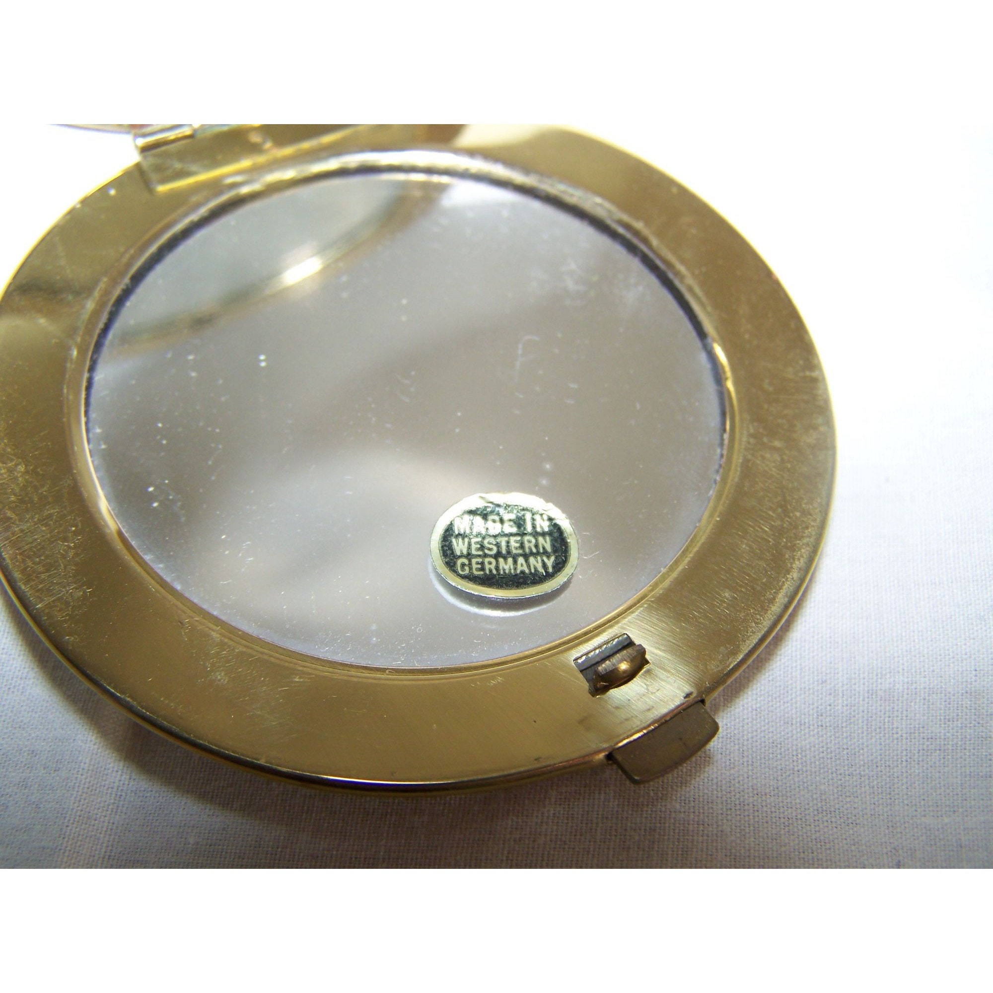 Vintage Compact Victorian Mirror Germany Round - Etsy