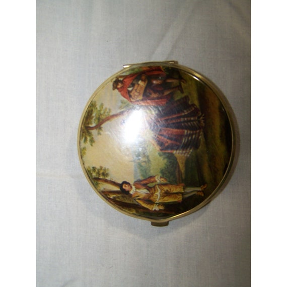 Vintage Compact Victorian Mirror Germany Round - Gem