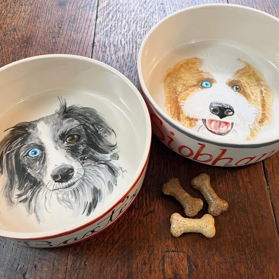 Hand Painted Personalised Ceramic Pet Bowl Personalised Dog Bowl Custom Pet Portrait Ceramic Cat Bowl Pet Gift Pet Portrait Feeder Etsy Ireland