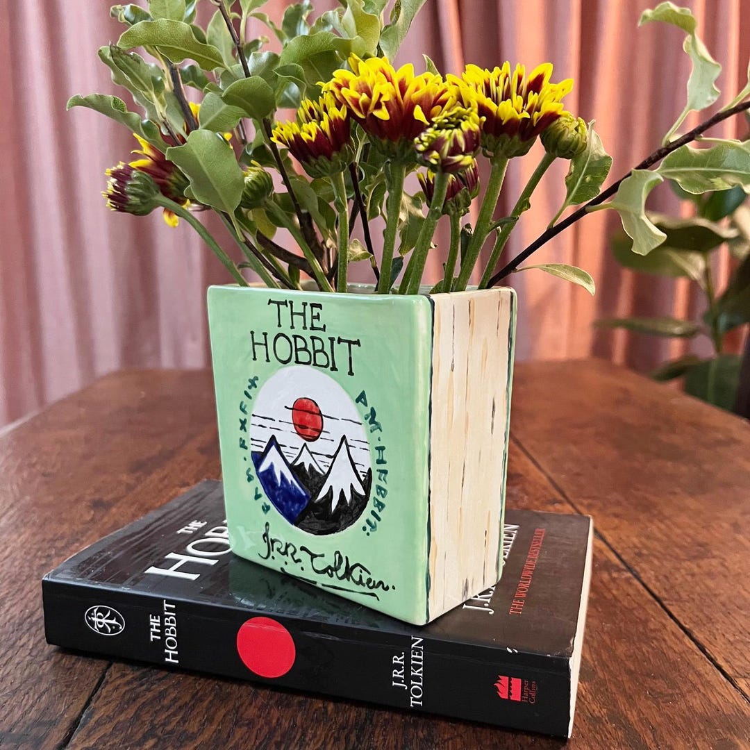 You Choose the Book, Hand Painted Vase, Book Pot, Book Vase, Book Gift ...