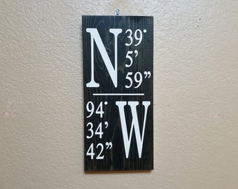 Coordinates sign | Etsy
