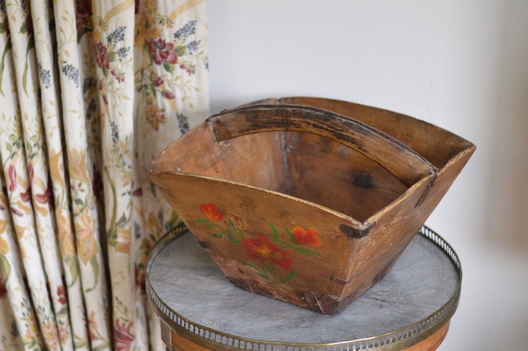 Antique Wooden Trug/asian Rice Bucket/wooden Bucket/decorative Bucket ...