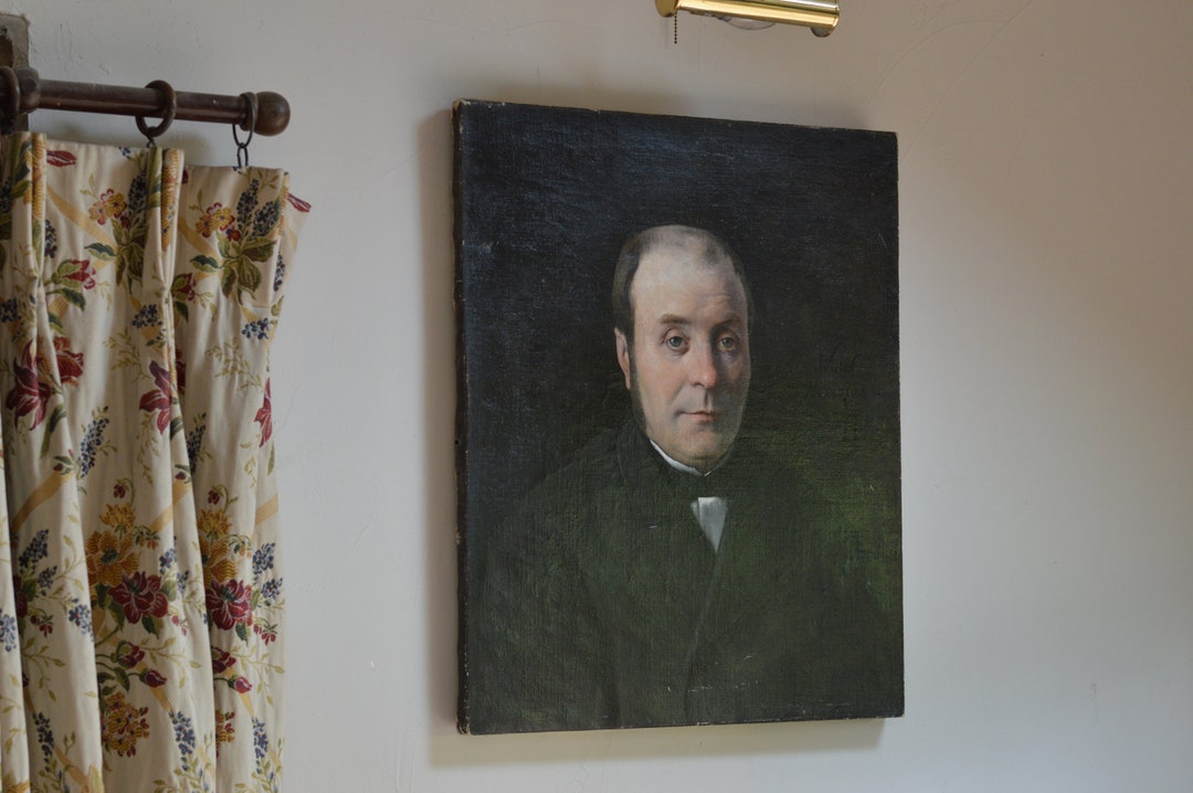 Original Oil on Canvas by Jean Pierre Victor Maziés/1877/antique French Oil on Canvas/antique ...