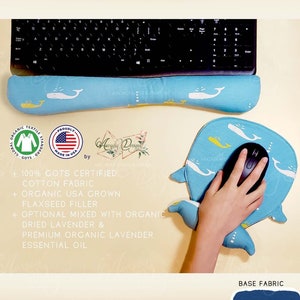 Cute Cactus Keyboard Rest and Mouse Pad Organic Cotton & Flaxseed ...