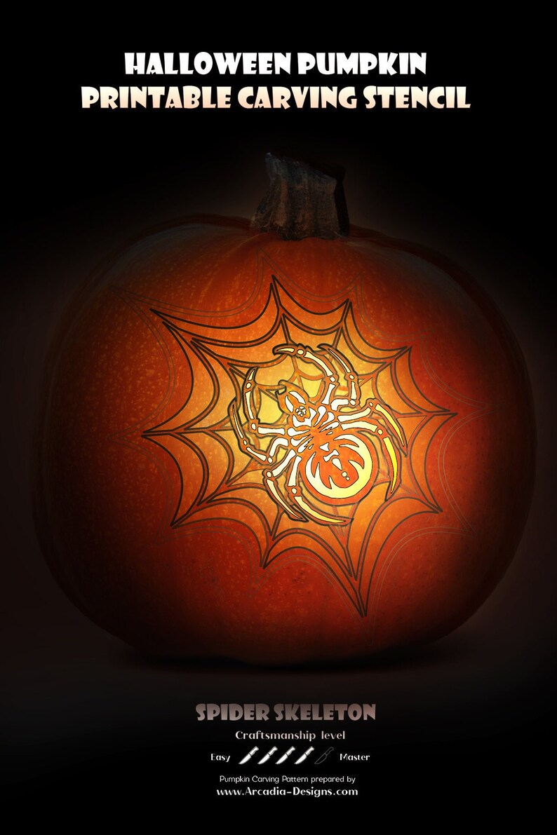 Skeleton Spider Web Printable Stencil Halloween Pumpkin Etsy UK skeleton-spider-web-printable-stencil-halloween-pumpkin-etsy-uk