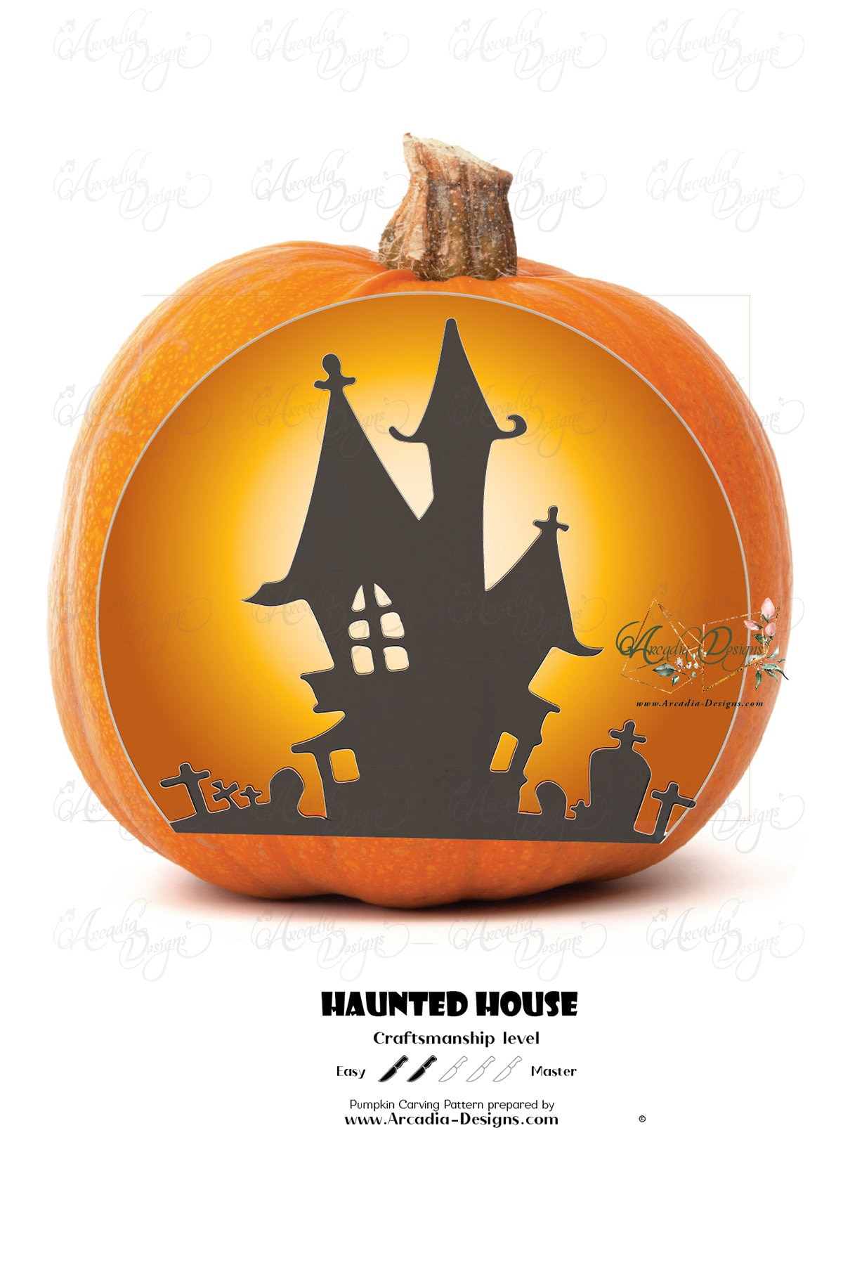 Witch and Haunted House Printable Halloween Pumpkin Carving - Etsy