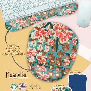 Cute Cactus Keyboard Rest and Mouse Pad Organic Cotton & Flaxseed ...