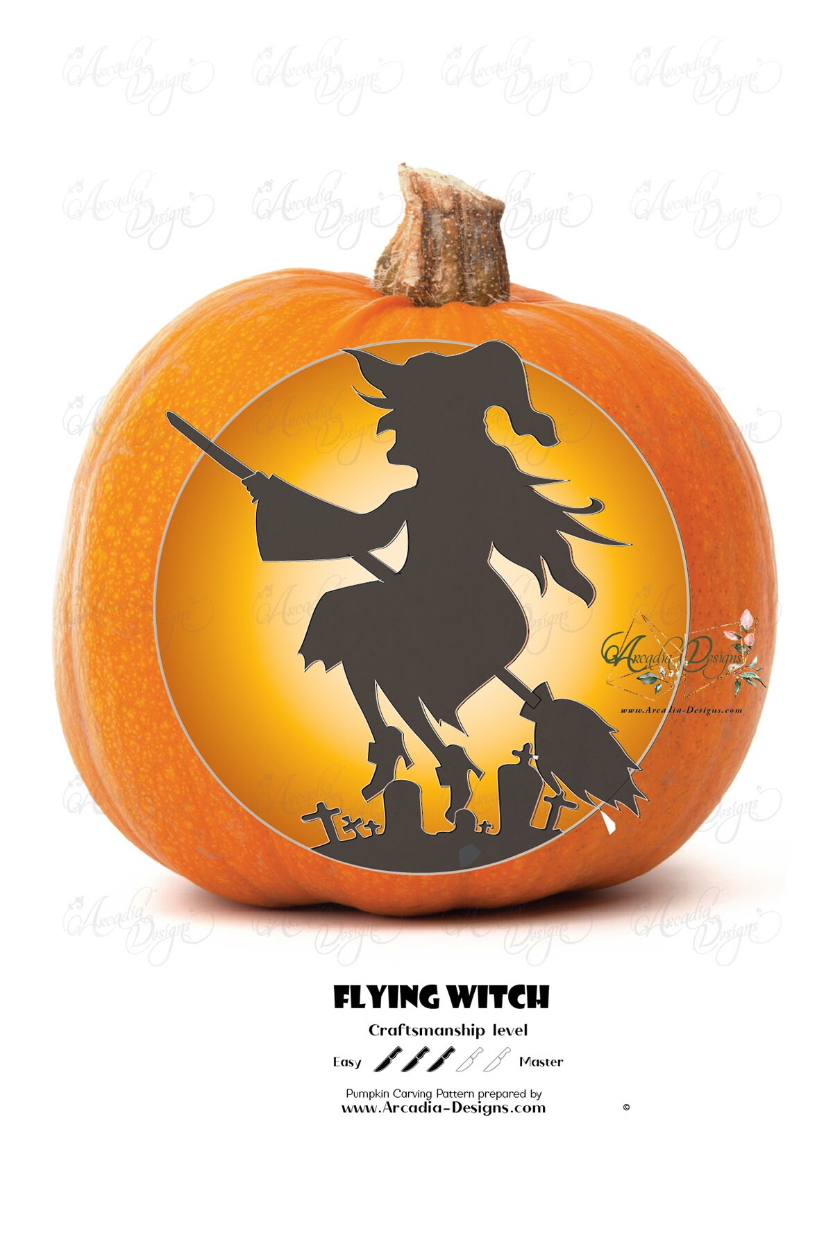 Witch and Haunted House Printable Halloween Pumpkin Carving - Etsy