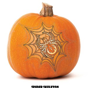 Skeleton Spider Web Printable Stencil | Halloween Pumpkin Carving ...