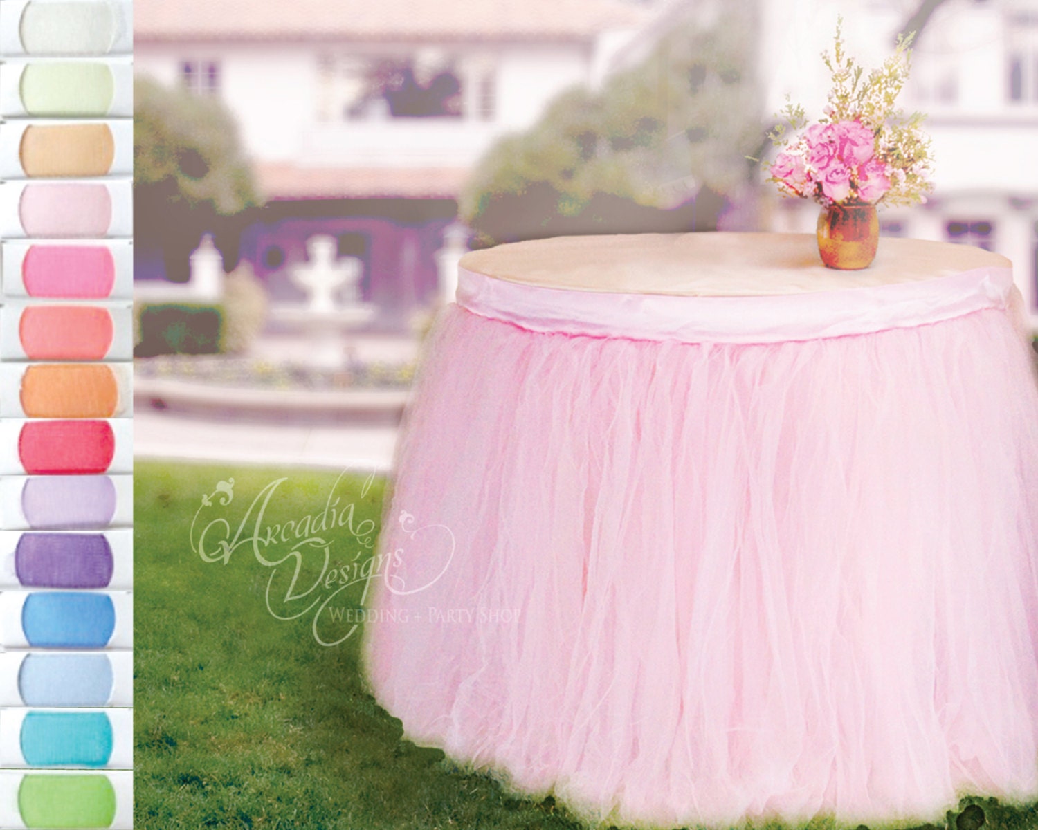 Table Tutu Skirt MADE TO ORDER 14 Color Options Tulle | Etsy