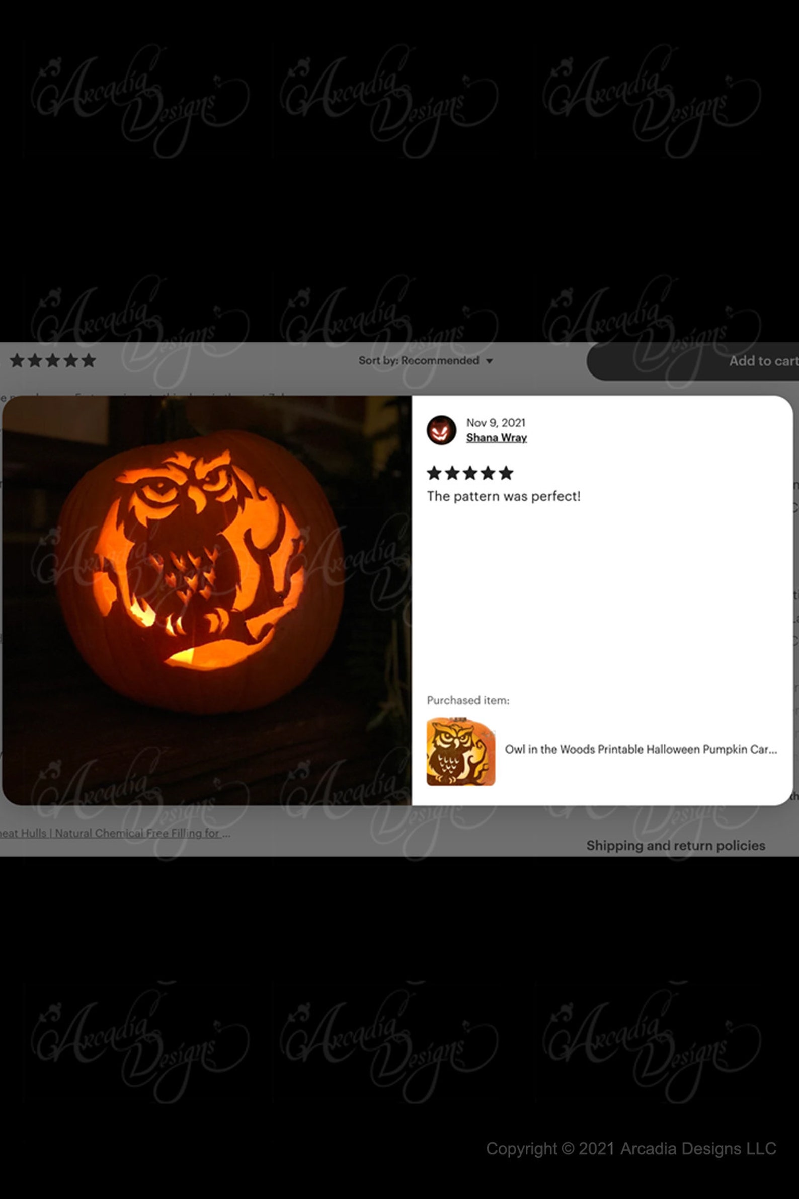 Owl in the Woods Printable Halloween Pumpkin Carving Pattern - Etsy