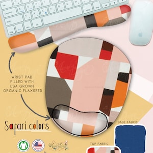 Cute Cactus Keyboard Rest and Mouse Pad Organic Cotton & Flaxseed ...