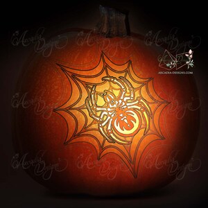 Skeleton & Spider Web Printable Stencil | Halloween Pumpkin Carving ...