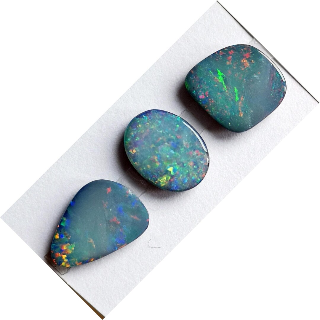 A Parcel of Three Freeform Shape Australian Doublet Opals - Etsy