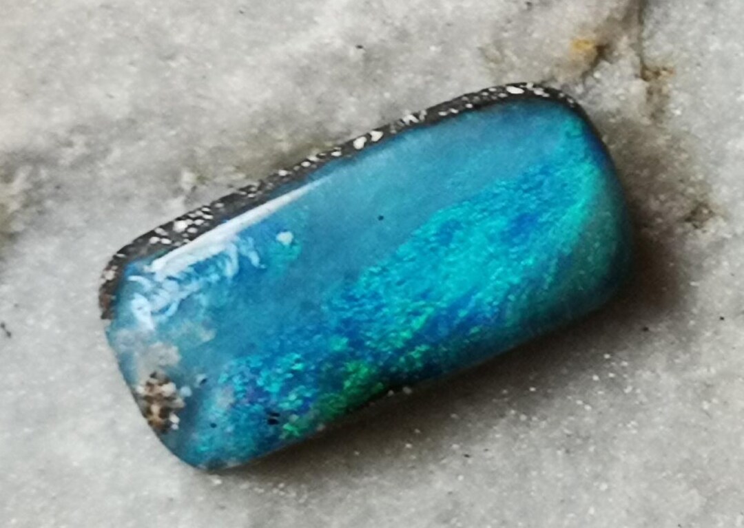 A Small but Nicely Coloured Oblong Shape Boulder Opal From the Opal ...